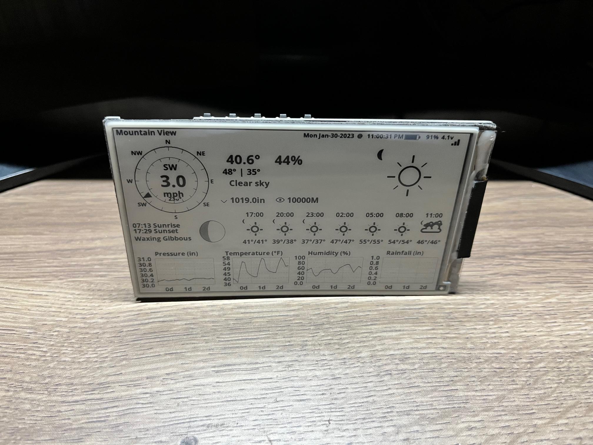 E-Paper Based Weather Dashboard – The Darth Suburbus Blog